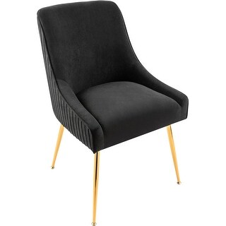 Luxury Velvet Chair with Elegant Scoop Back Design Gold Metal Legs and ...