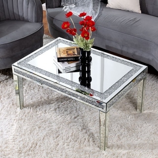 Modern Mirrored Glass Coffee Table - Bed Bath & Beyond - 43457179