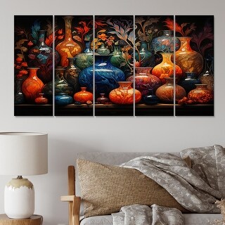 Designart "Islam Art Islamic Pottery I" Islamic Metal Art Print Set ...