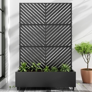 Iron Black Planting Box with Climbing Shelf(Parallel) - Bed Bath ...