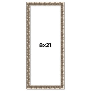 8x21 Frame Silver Versailles Ornate Solid Wood Picture Frame | 1 Inch ...