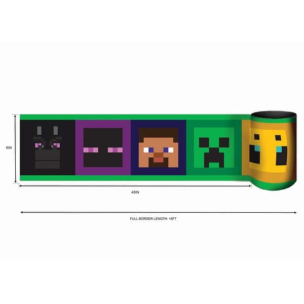 Minecraft Iconic Faces Peel and Stick Wallpaper Border by RoomMates ...