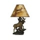 North American Bull Moose Table Lamp With Shade - 20 X 12 X 12 inches ...