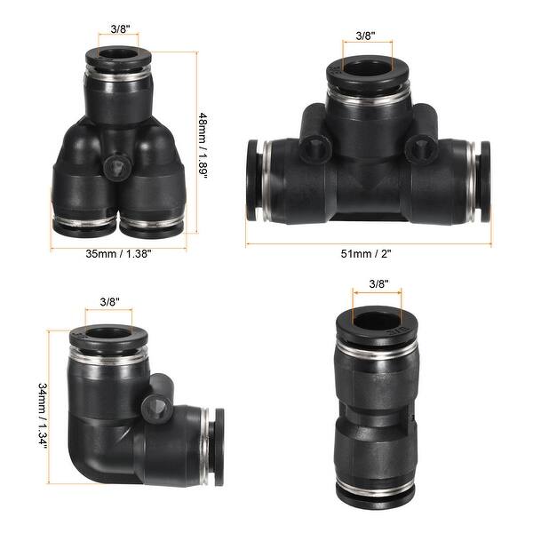 Push to Connect Fitting Kit, 2 Tee 2 Splitters 2 Elbows 2 Straight ...