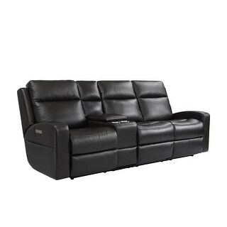 Triple Power Sofa With Console | Top Grain Leather | Lumbar Support ...