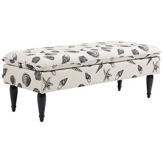 Linen-Touch Upholstered Fabric Ottoman Bench for Bedroom, Entryway ...