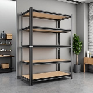 71"H 5-Tier Adjustable Storage Rack, 2500LBS Heavy Duty Warehouse Shelf ...