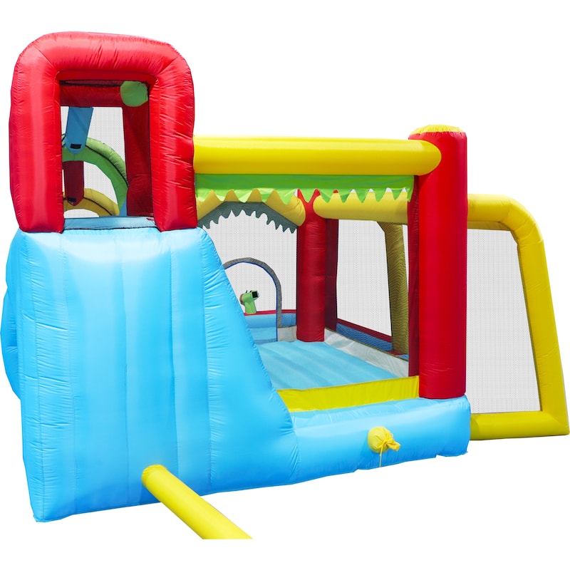 7 In 1 Inflatable Water Park With Slide Bouncing House Splash Pool