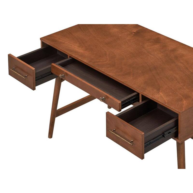 Selma Mid-century Wooden Computer Writing Desk in Walnut Finish with ...