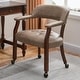 Dining Chairs with Casters Solid Wood Frame Poker Table Chairs - Bed ...