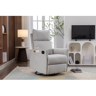 360 Degree Swlvel Adjustable Glider Rocker Recliner, Light Gray - Bed ...