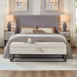 58.6-inch bed stool with metal base and storage - Bed Bath & Beyond ...