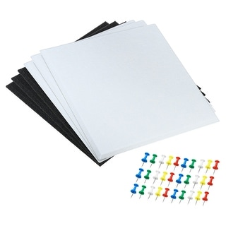 6Pcs Felt Pin Board Tile Self Adhesive Square Wall Bulletin Push Pin ...