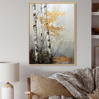 Designart "Birch Woods Ethereal Elegance VII" Tree Birch Framed Wall ...