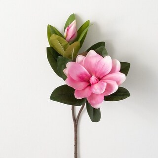28"H Sullivans Pink Magnolia Spray With Bud, Pink - 10"L x 4.5"W x 28"H ...