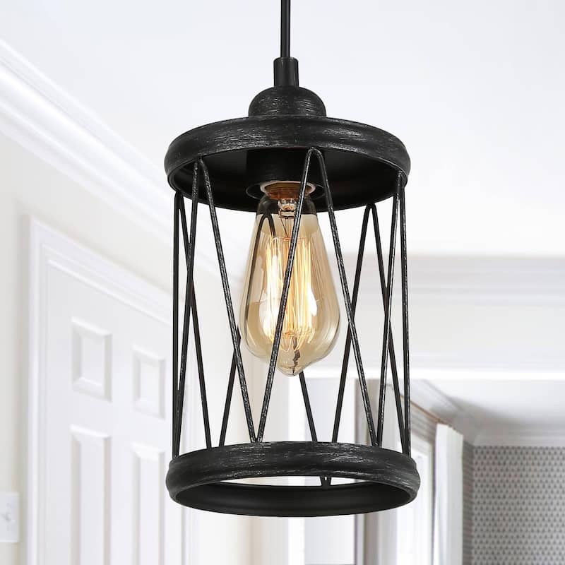 Modern Farmhouse 1-Light Industrial Island Pendant Lights - 6" D x 11 ...