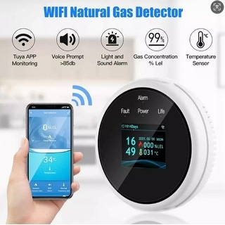 WiFi Smart Natural Gas Leak Detector LCD Display APP Alarm - Bed Bath ...