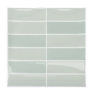 Light Green 10 in. X 10 in. X 0.04 in. Vinyl Peel and Stick Wall Tile ...