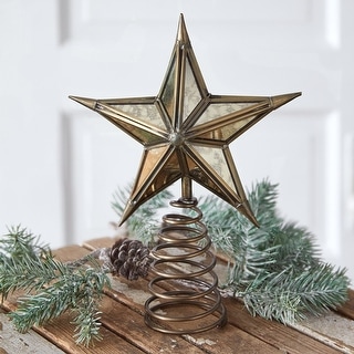 Retro Mercury Glass Star Tree Topper - 8½''W x 3''D x 11½''H - Bed Bath ...