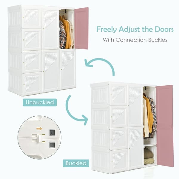Portable Wardrobe Closet, Foldable Clothes Organizer, Cubby Storage ...