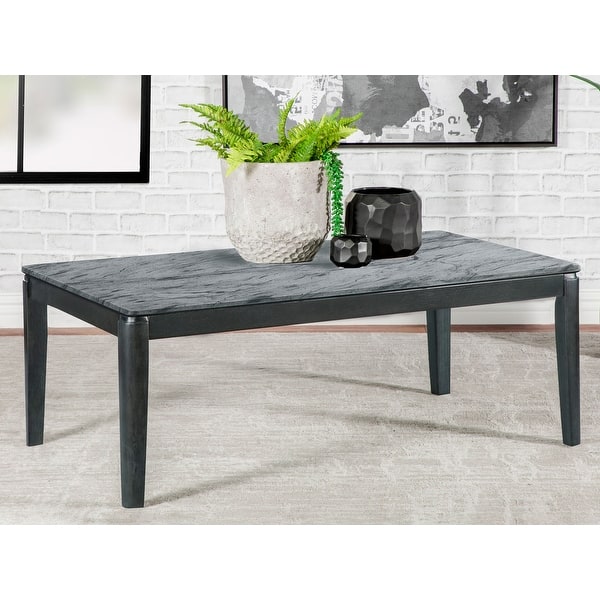 Mozzi Rectangular Faux Marble Coffee Table Grey and Black - 1-Piece - On Sale - Bed Bath ...