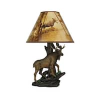 North American Bull Moose Table Lamp With Shade - 20 X 12 X 12 inches ...