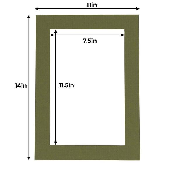 11x14 Mat for 8x12 Photo - Dill Green Matboard for Frames Measuring 11 ...