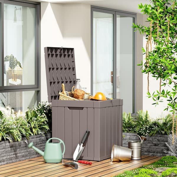 40 Gallon Waterproof Resin Deck Box Outdoor Storage for Patio Furniture ...