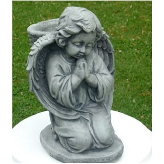 14 Kneeling Cherub Basket Planter Statue Outdoor Decor Cedar Finish ...
