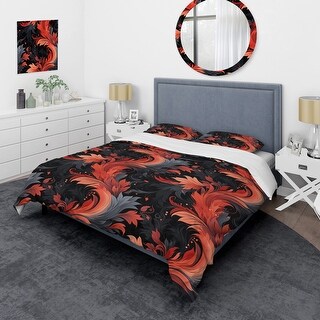 Designart "Ember Twilight Moody Patterns I" Cottage Bedding Set With ...