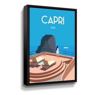 Capri Italy Travel Poster A3 Gallery Wrapped Floater-framed Canvas ...