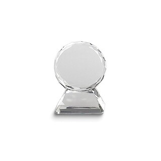 Curata Faceted Edge Round 5 Inch Optic Glass Trophy/Award on Base with ...
