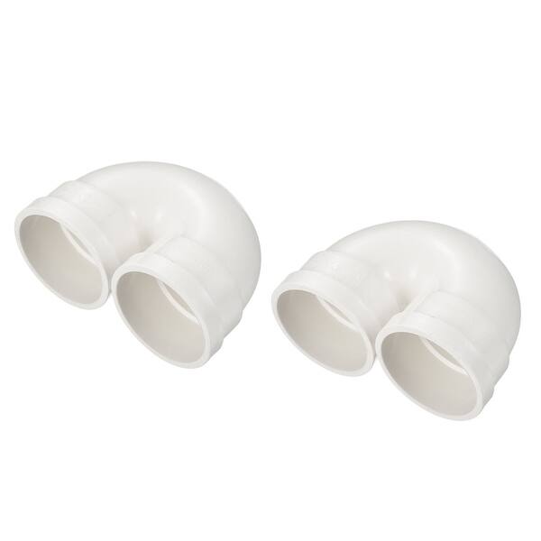 2Pcs PVC Water Pipe U-Shaped Elbow Fitting 50mm ID Tube Connector ...