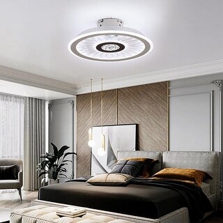 Crystal LED Chandelier Invisible Ceiling Light Lamp w/ Remote Control ...