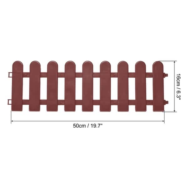 19.7x6.3 Inch Garden Edging Border Decorative Plastic Lawn Fence 5Pcs ...