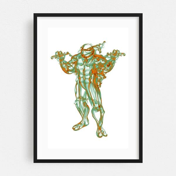 Michelangelo Digital Animals Portrait Smoke Turtle Art Print/Poster ...
