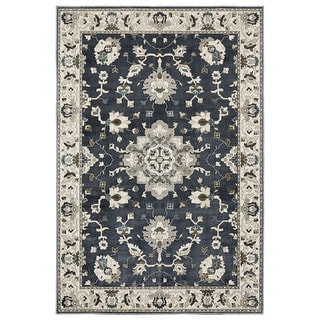 Style Haven Everly Bordered Traditional Blue/ Beige Area Rug - Bed Bath ...