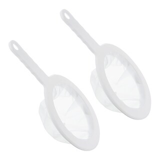2 in 1 Set Food Filter Strainer Fine Mesh Sieve Filters White (100/200 ...