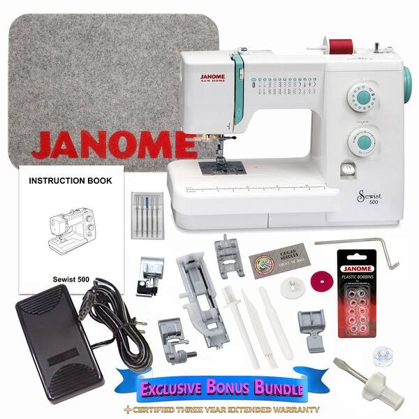 Janome Sewist 500 Sewing Machine with Exclusive Bonus Bundle - Bed Bath ...