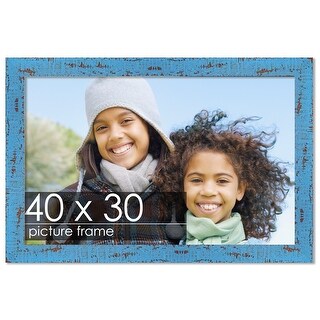 40x30 Shabby Chic / Farmhouse Blue Wood Picture Frame - UV Acrylic ...