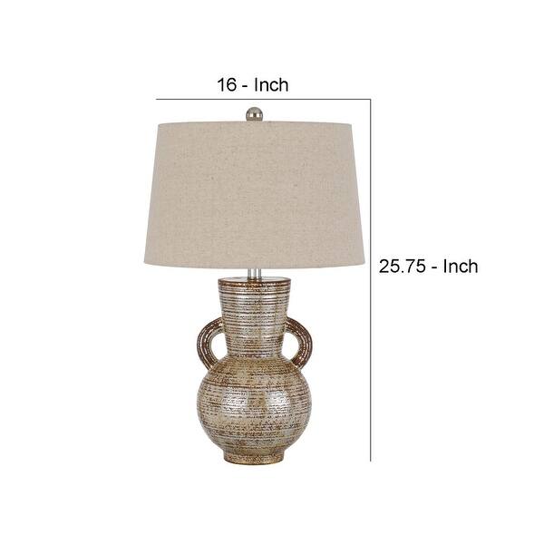 26 Inch Vase Table Lamp with Curved Handles, Dimmer, Bronze - Bed Bath ...
