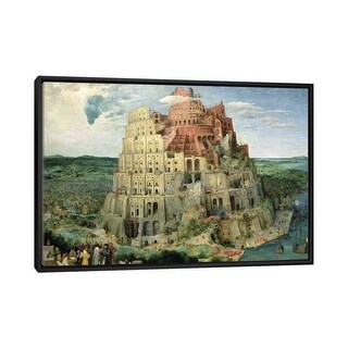 iCanvas "Tower of Babel, 1563 " by Pieter Brueghel the Elder Framed ...