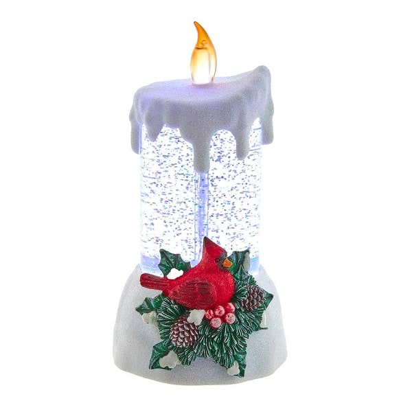 Kurt Adler 7.5-Inch Battery-Operated Lit Cardinal Candle and Swirl ...
