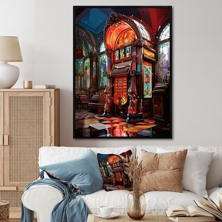 Designart "Colorfull Jukebox Photography I" Jukeboxes Framed Wall Decor ...