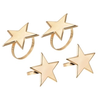 Napkin Rings, 4pcs 40mm Inner Diameter Alloy Star Napkin Buckles, Gold ...