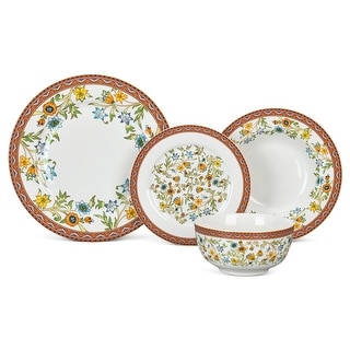 STP Goods Fleurs de Prairie Bone China Dinnerware Set of 16 for 4 - Bed ...