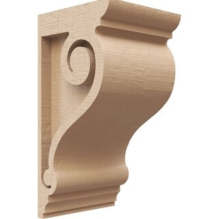 Series 2 Wide Scroll Rough Cedar Woodgrain TimberThane Corbel, Primed ...