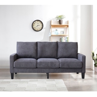 3-Seat Sofa Couch, Comfortable Upholstered Thick Cushion with Storage ...