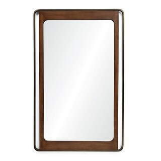 45-Inch Tall Rectangular Rustic Open Metal Frame Accent Wall Mirror ...