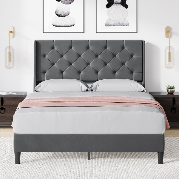 Diamond tufted bed frame store